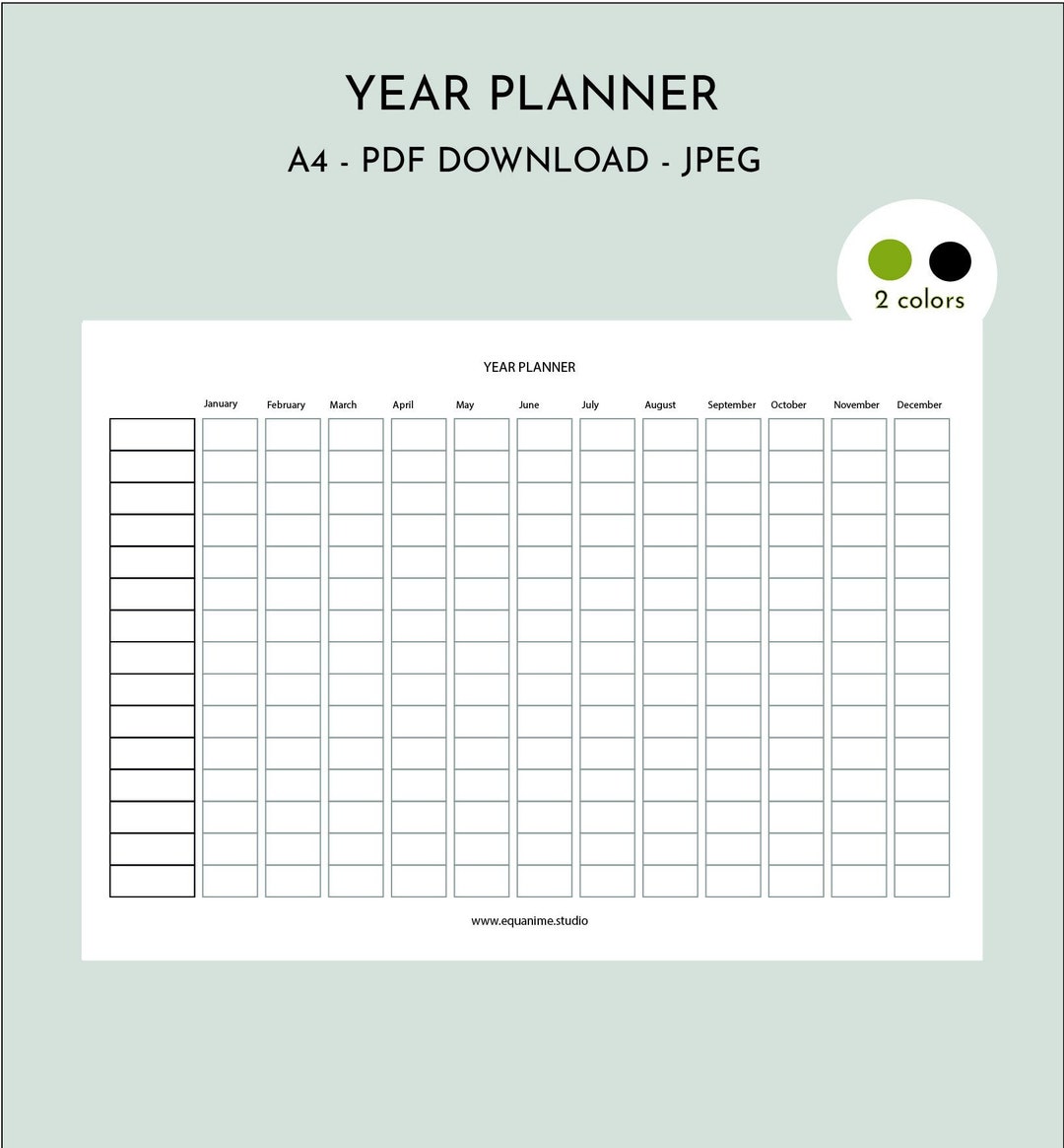 Printable Year Planner Minimalist for a Simple Year Organizer - Etsy