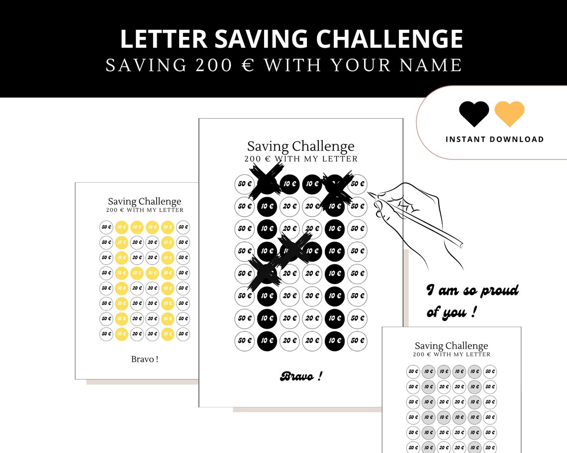 LETTER SAVING CHALLENGE - 200 Euros Cash Stuffing to Save Money and ...
