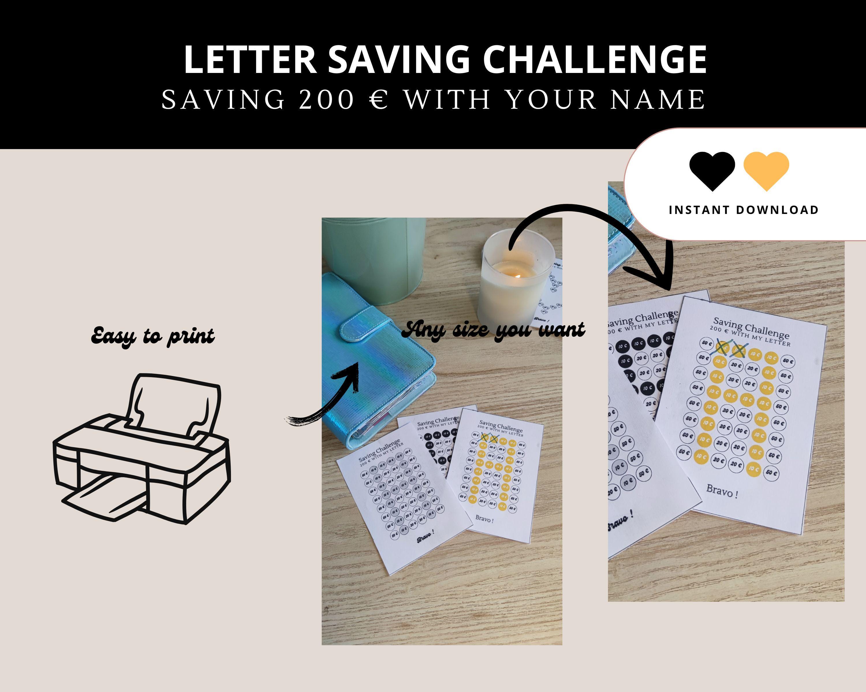 LETTER SAVING CHALLENGE - 200 Euros Cash Stuffing to Save Money and ...