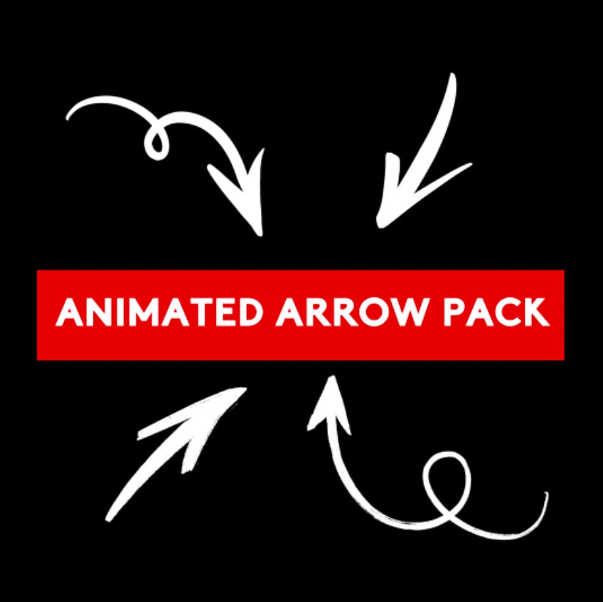 White Arrow Pack Transparent Animated Pop up for Youtube Videos - Etsy