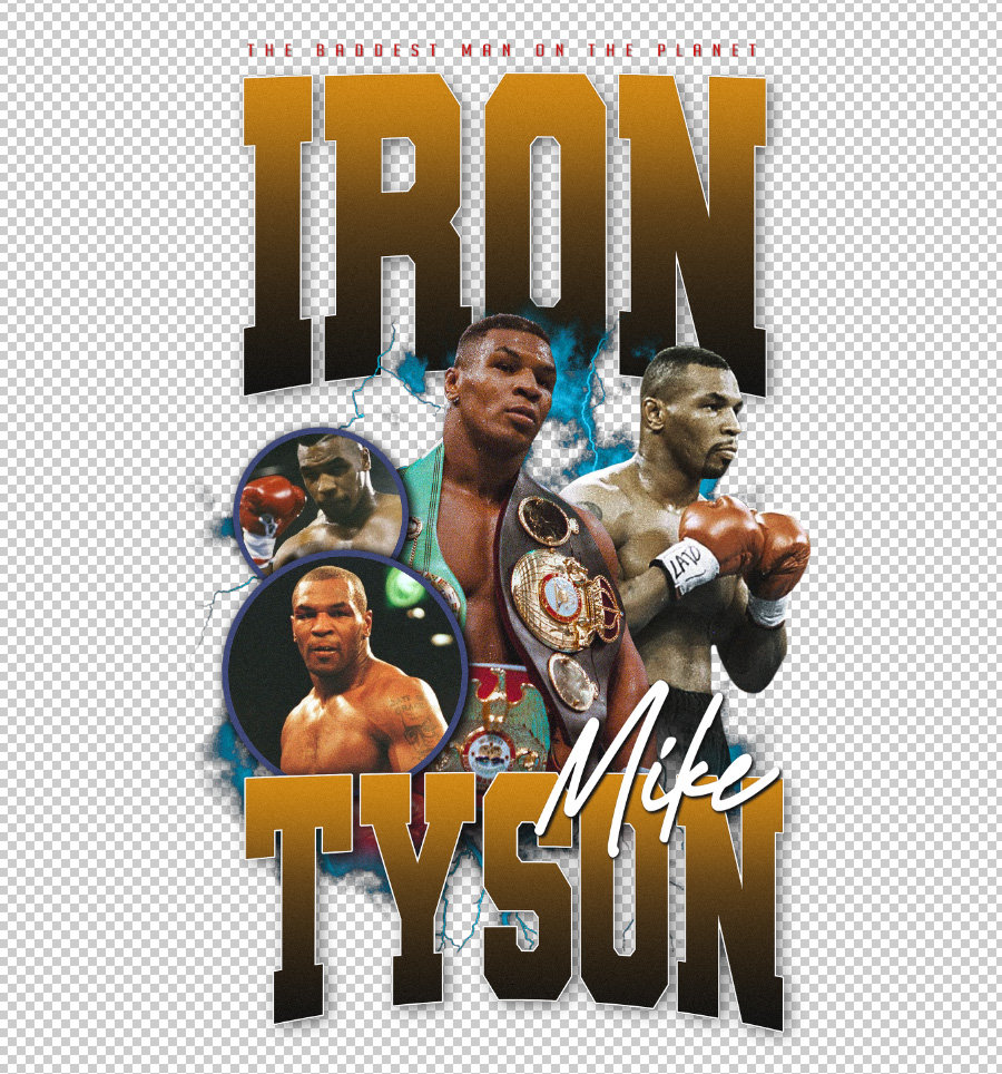 Mike Tyson PNG Print Ready for Sublimation Printing DTG, DTF, Printable ...