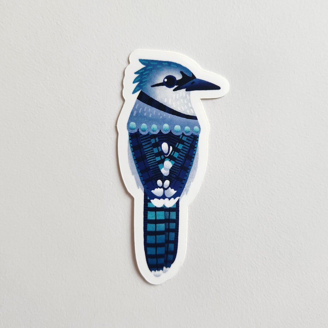 Blue Jay Bird Vinyl Sticker – Illustrated Decal for Nature Lovers ...