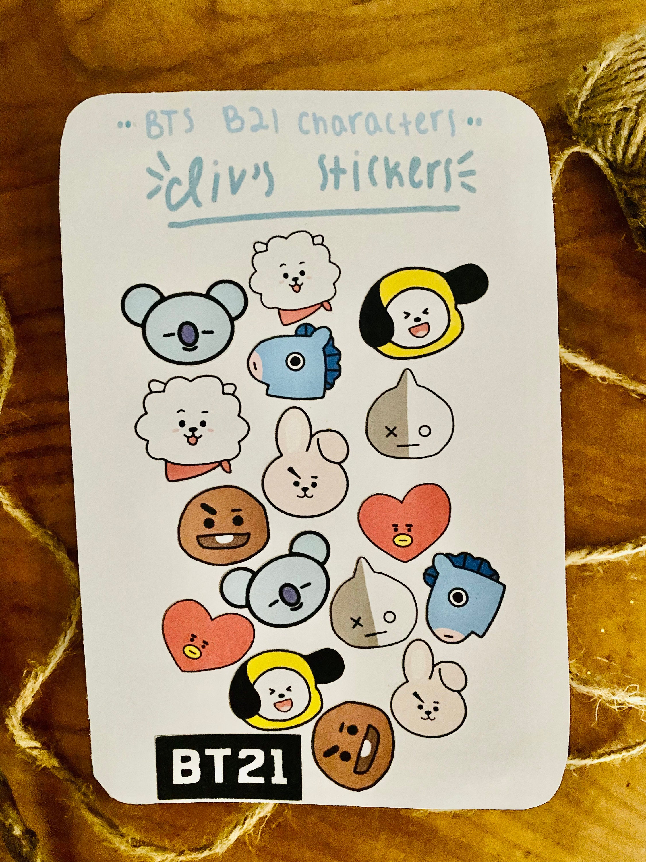 BT21 Sticker Sheet - Etsy