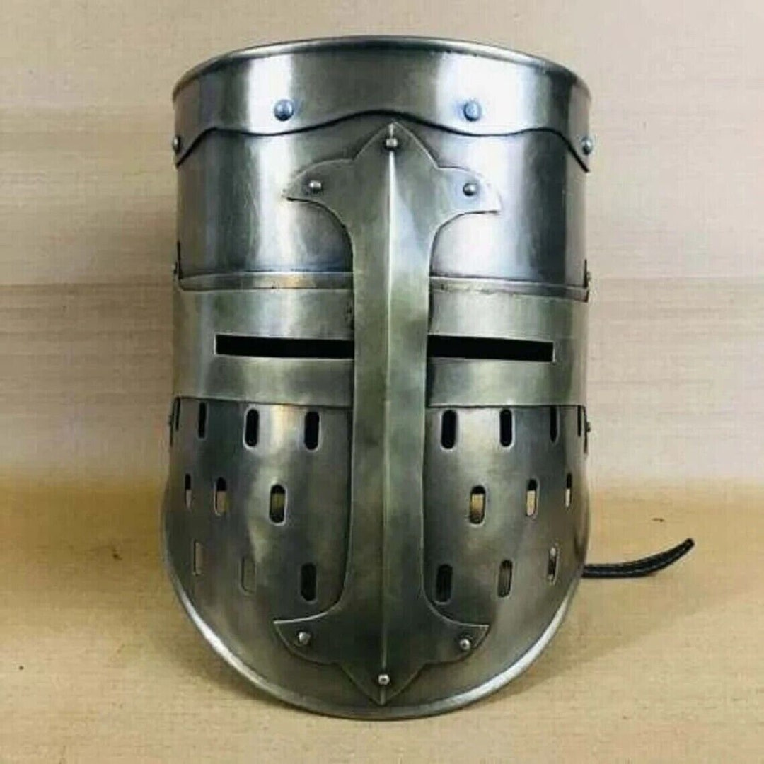 Medieval Templar 18 Gauge Helmet Knight Armor Replica - Etsy