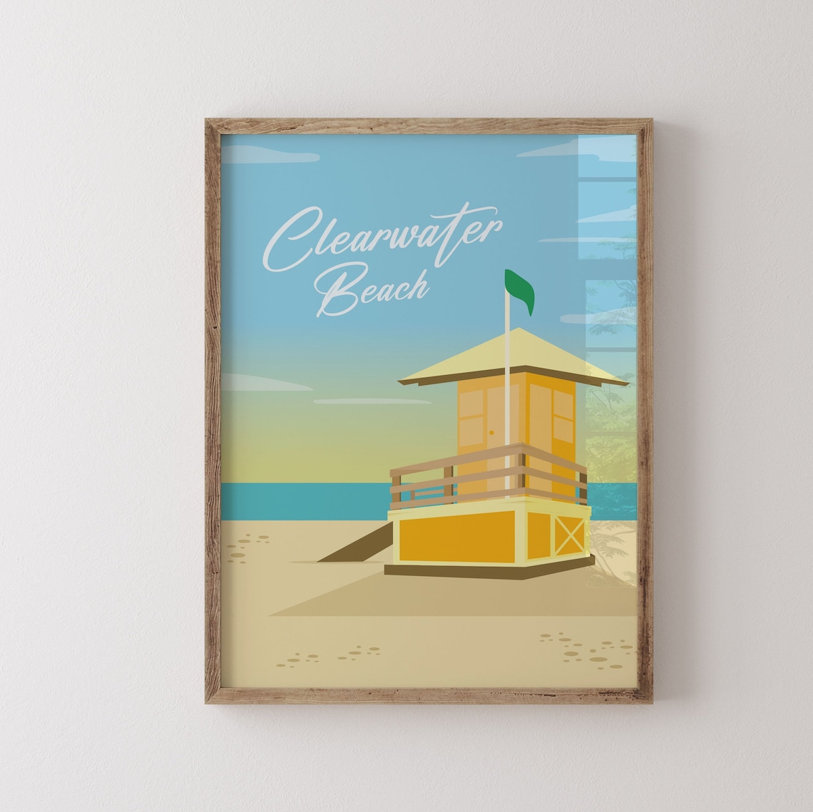 Clearwater Beach Art Print - Clearwater Florida Illustration - Coastal ...
