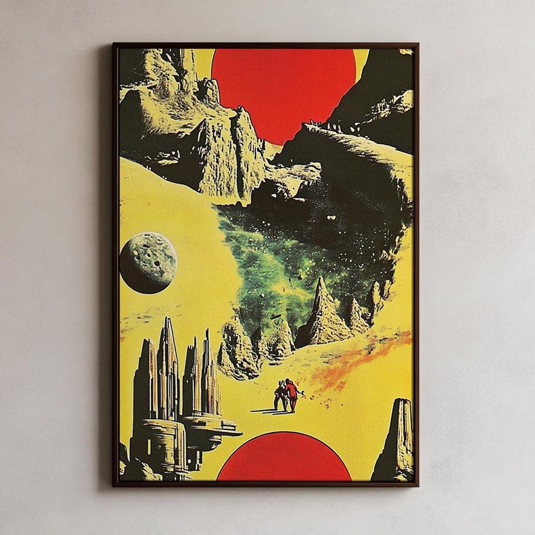 Retro Sci-fi Landscape Print – Vintage Space Art | Digital Download ...