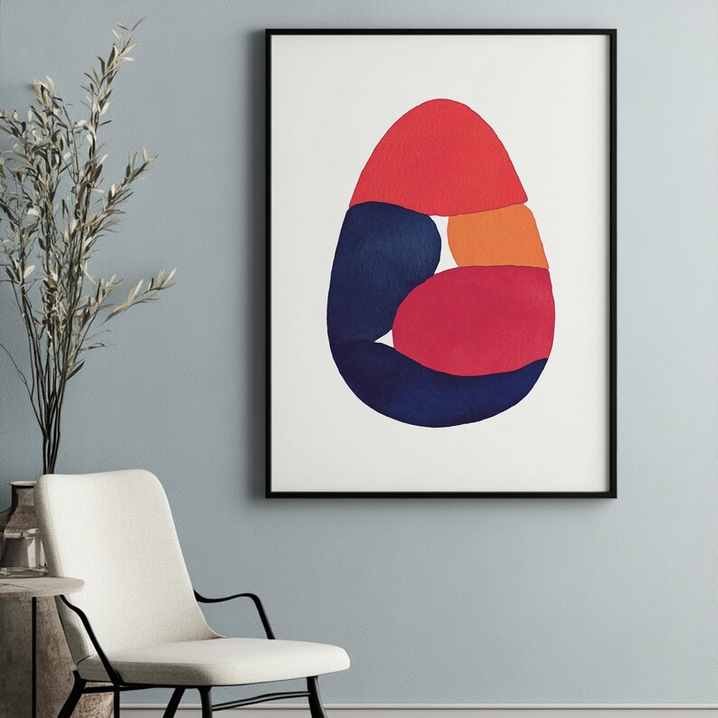 Abstract Easter Egg Print – Modern Watercolor Egg Digital Download ...