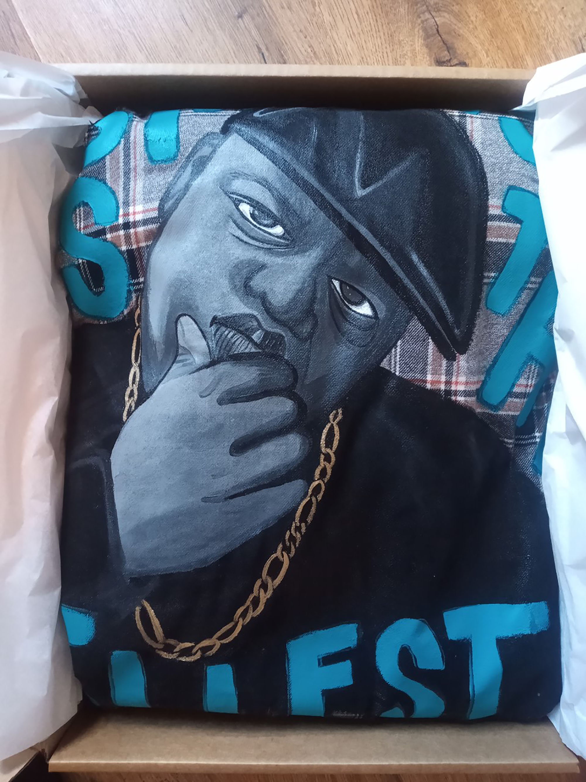 Custom Hand Painted Biggie Small Jacket - Etsy UK