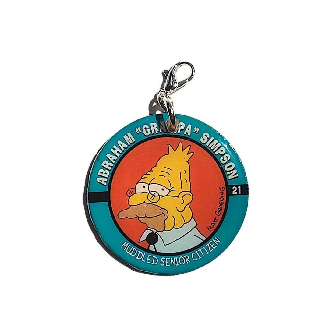 Clip on 90s Millenial Pog Charm the Simpsons Grandpa Actual Pogs in ...