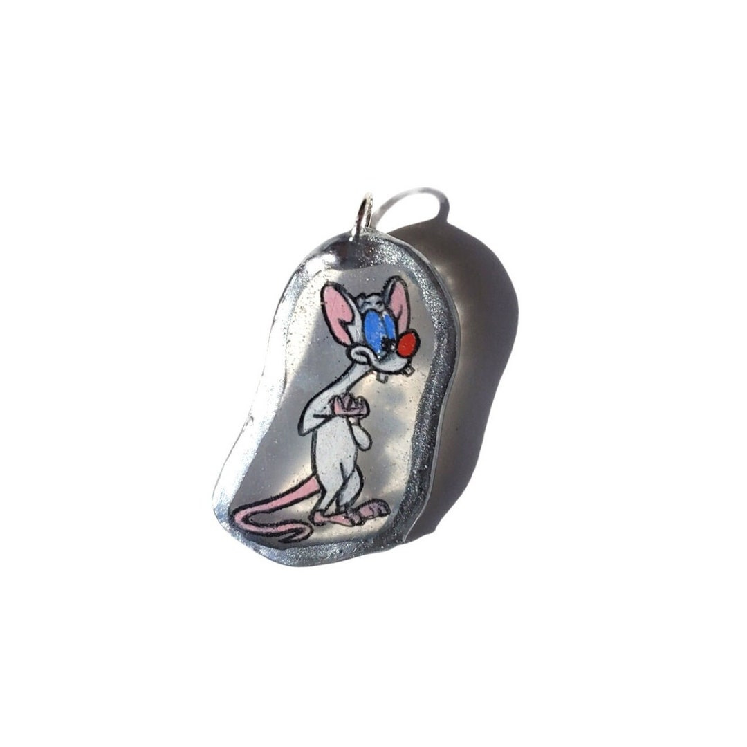 Pinky Mouse Pinky and the Brain 925 Sterling Silver Resin Kidcore Mouse ...