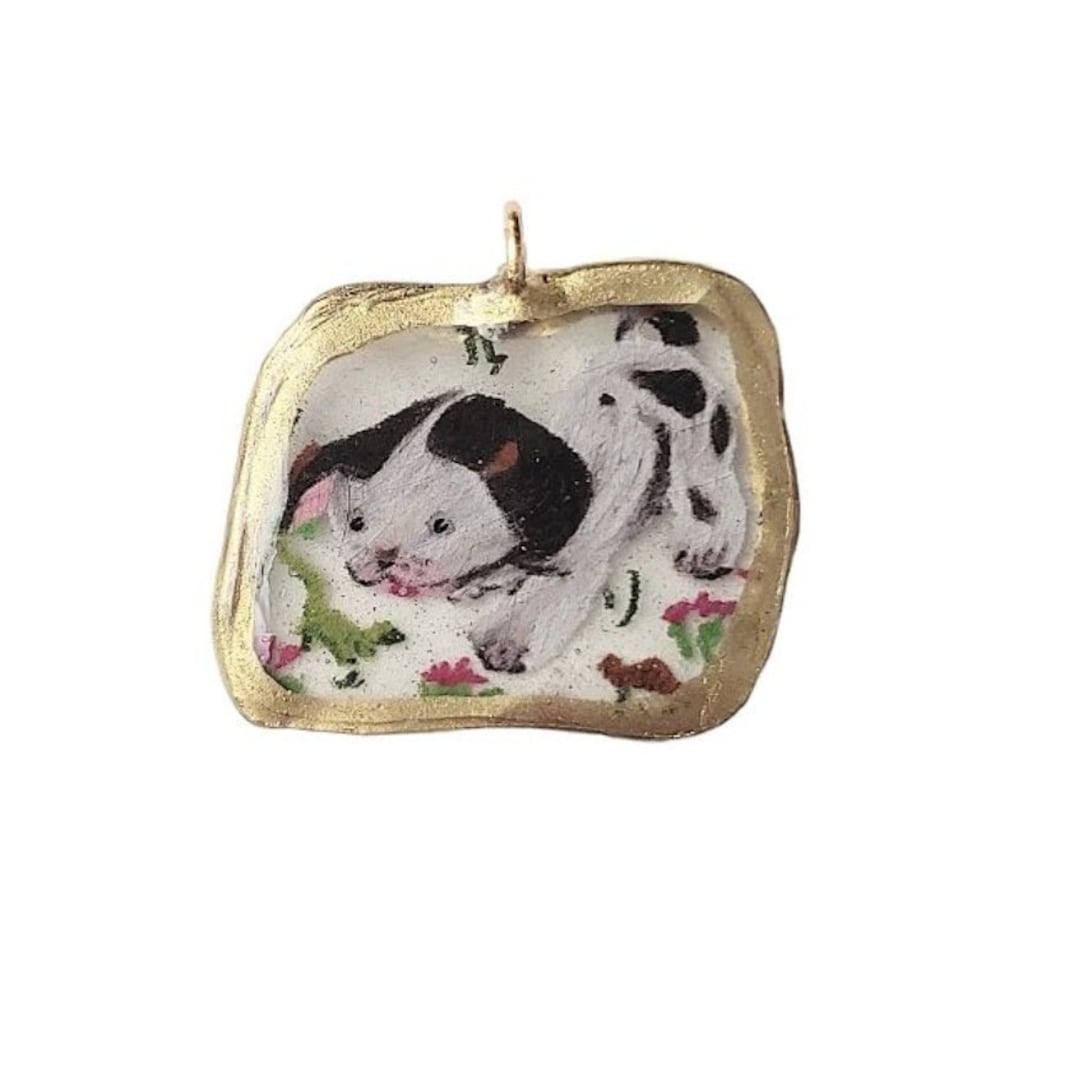 The Poky Little Puppy Goldenbooks Cute Dainty 18k Gold Resin Charm for ...