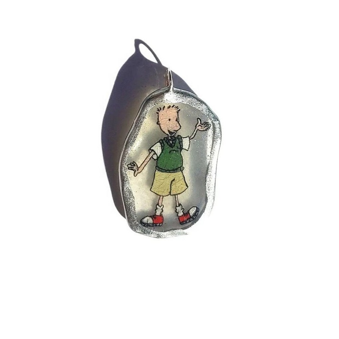 Doug Funny Cute Dainty 925 Sterling Silver Kidcore Resin Charm Chain ...