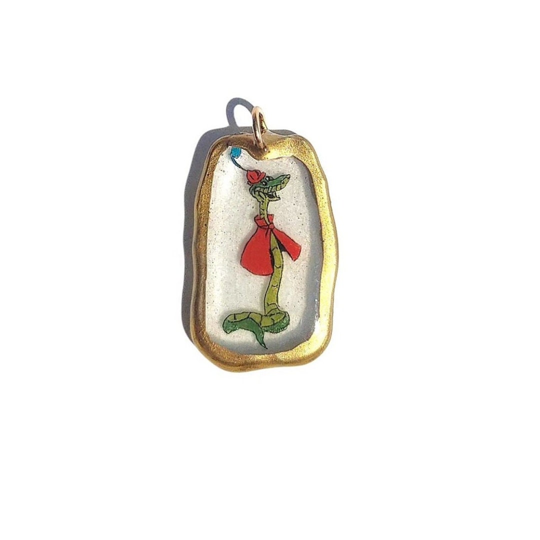 Sir Hiss Snake Robin Hood Inspired Kidcore Necklace 18k Gold Resin ...
