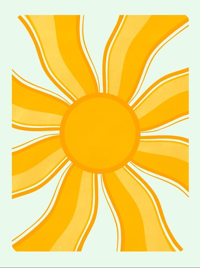 Yellow Sun Digital Print - Etsy