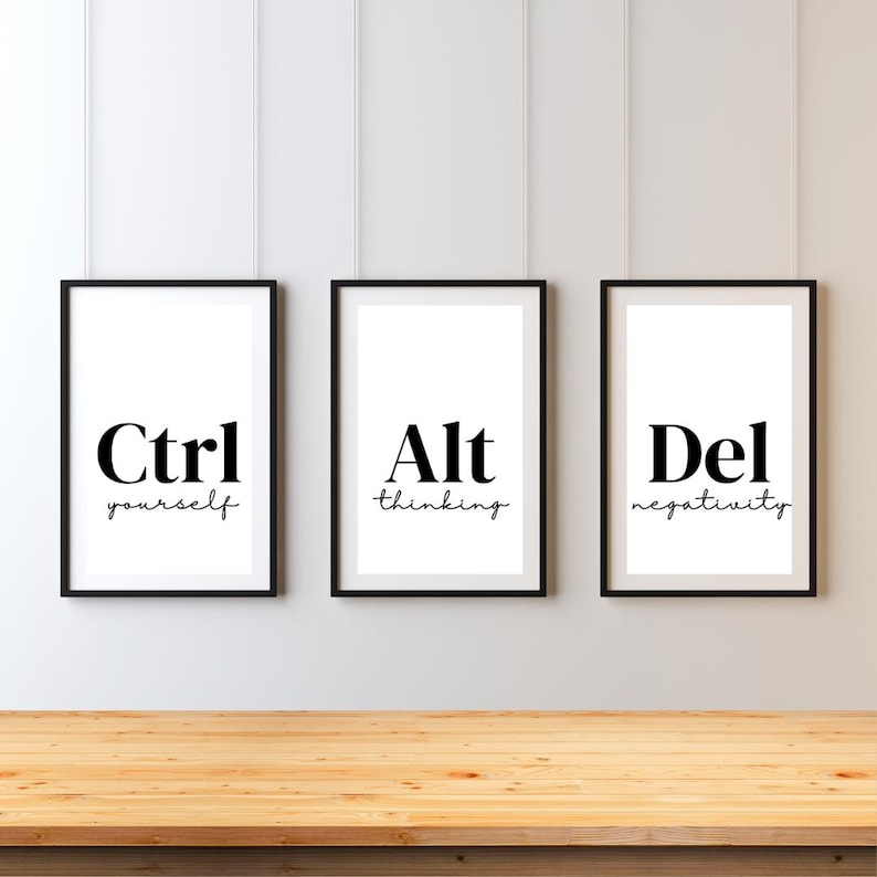 Ctrl Alt Delete Printable Wall Art | Office Wall Art A4 Self Print ...