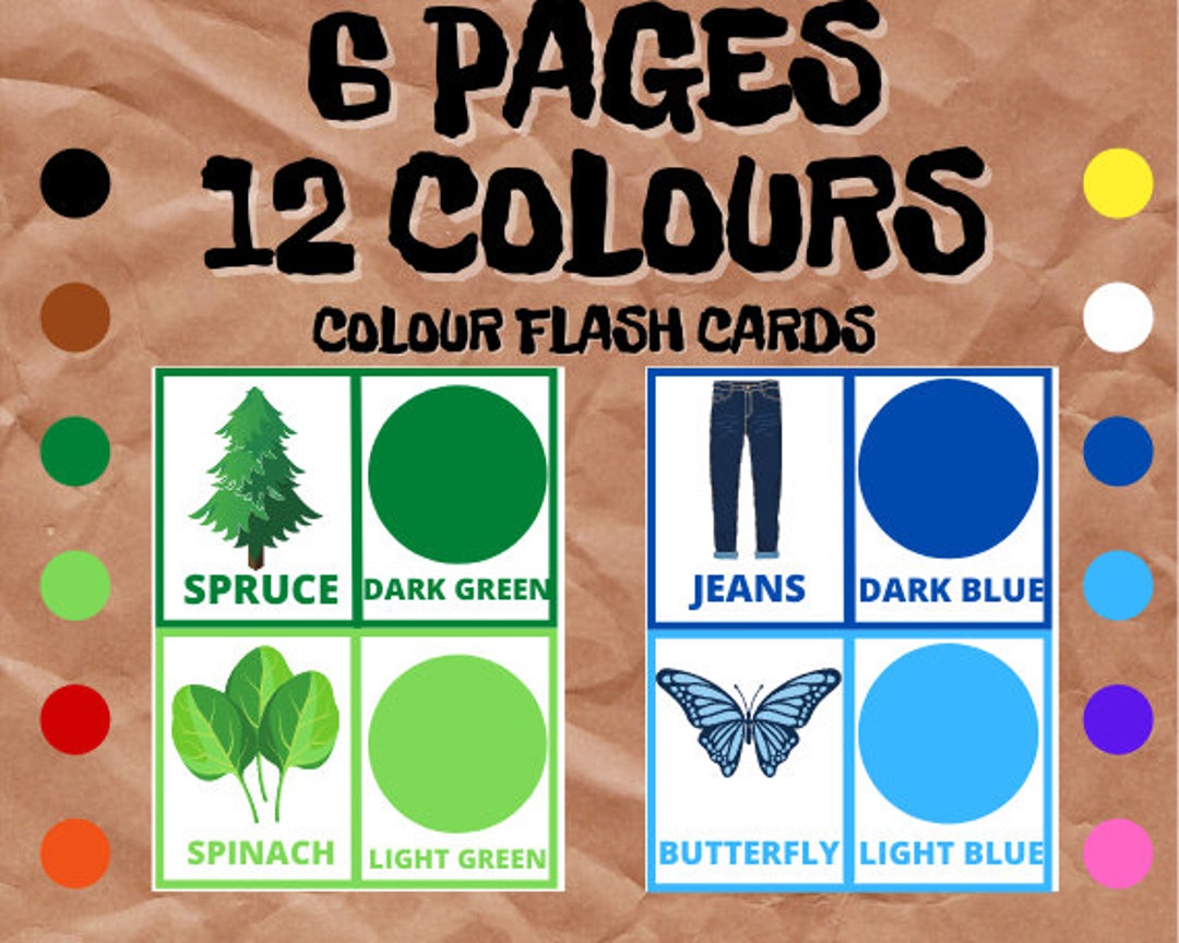 Colour Learning Flash Cards Printable for Preschool Kid Activities and ...