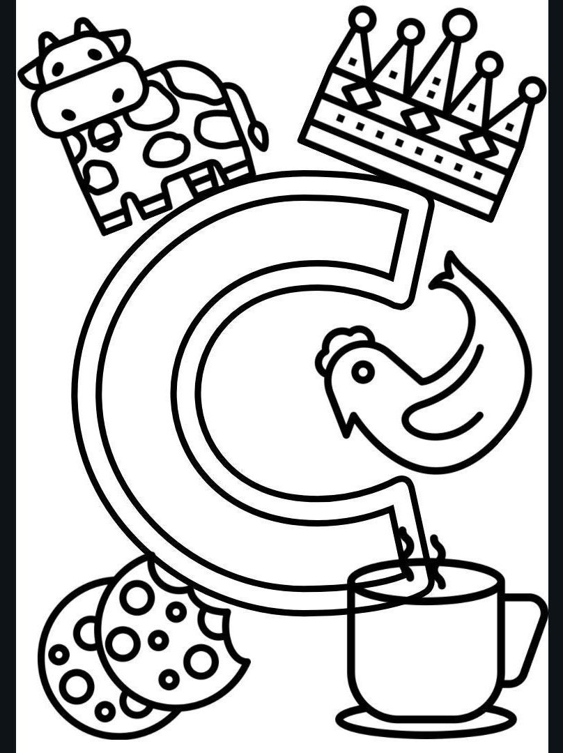 26 Coloring Pages With English Alphabet Letters and Word Pictures, Fun ...