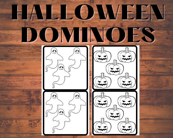 28 Printable Large Domino Pieces Halloween Theme Game for - Etsy