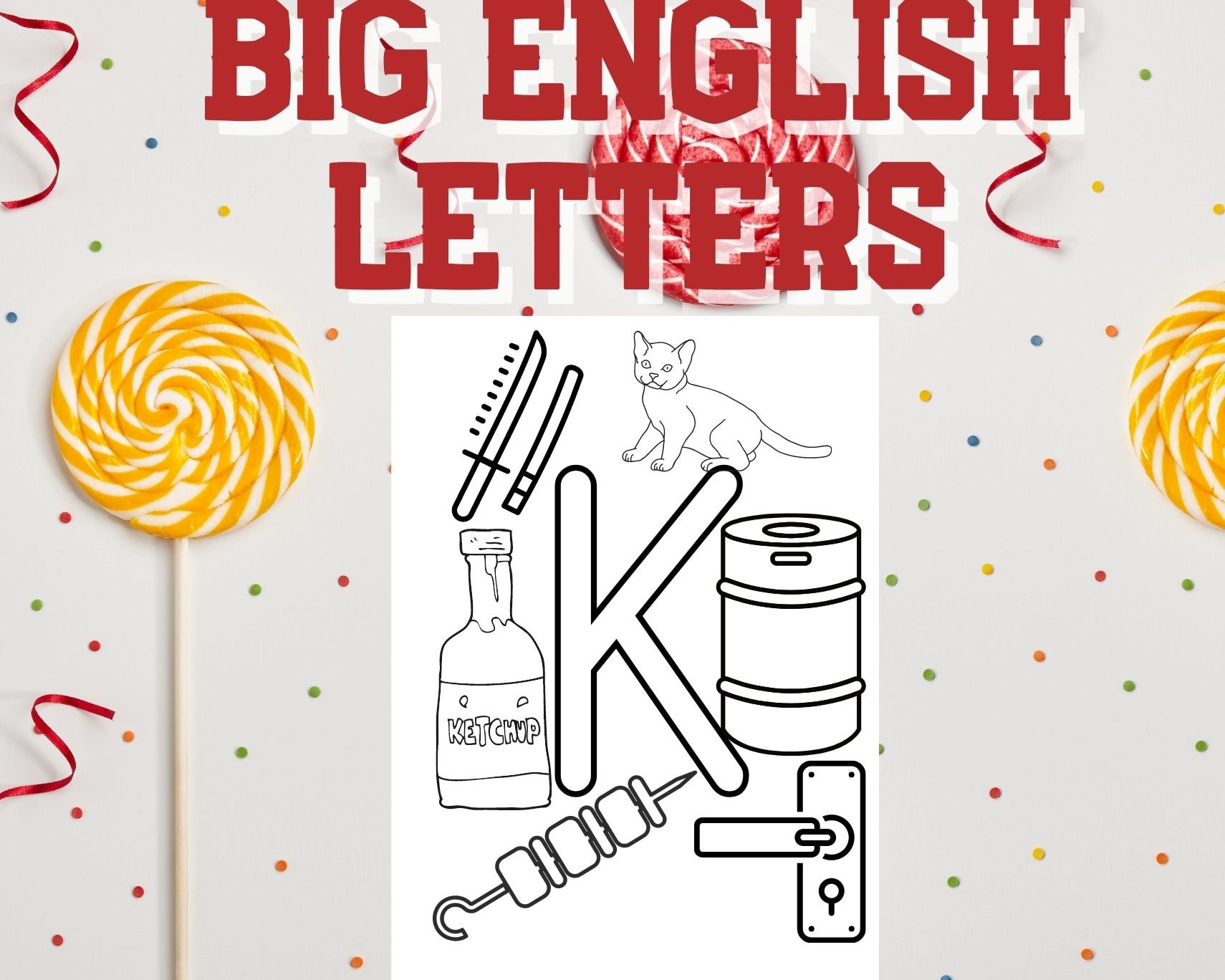 26 English Alphabet Letter Coloring Sheets With Word Pictures, Fun ...