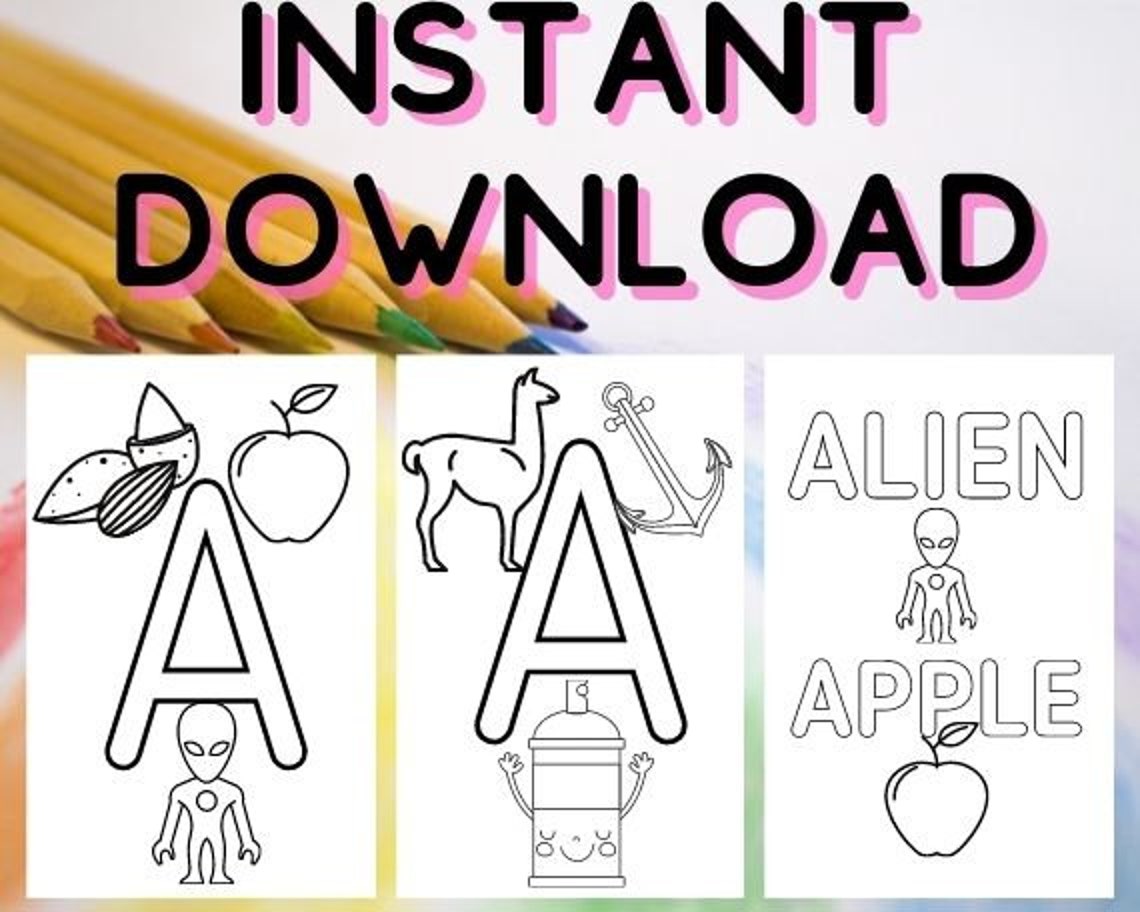 80 English Alphabet Letter Printable Coloring Pages for Kids, Toddlers ...