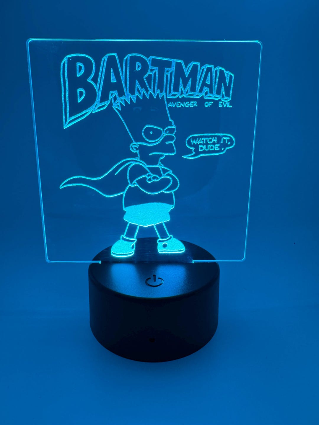 Bart Simpson "bartman" Custom Engraved LED Light - Desk Light/night ...