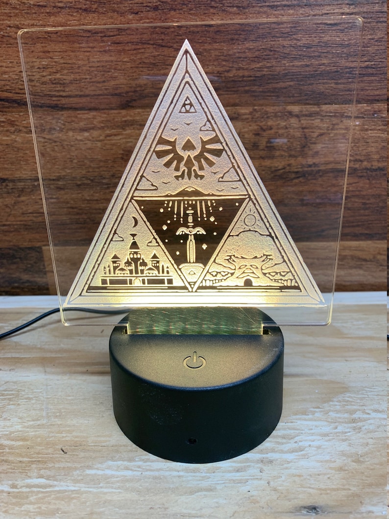 The Legend of Zelda triforce Custom Engraved LED - Etsy