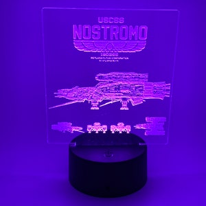 Alien USCSS Nostromo Ship, Engraved LED Light - Desk Light or Night ...