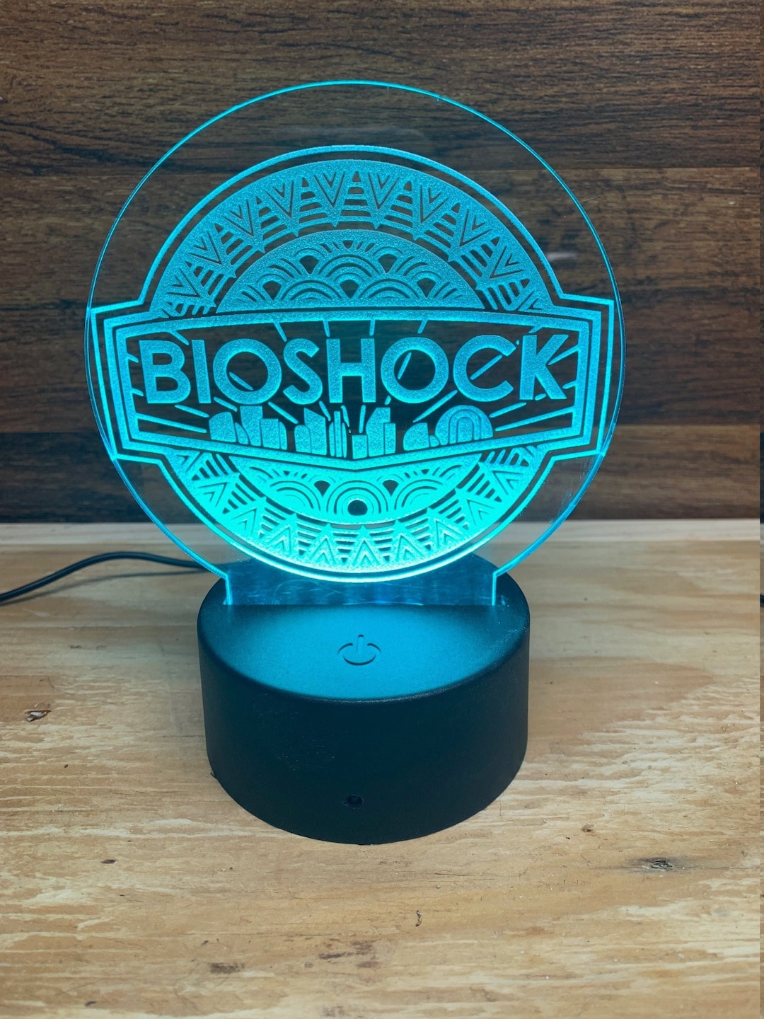 Bioshock-inspired Custom Engraved LED Light - Desk Light or Night Light ...