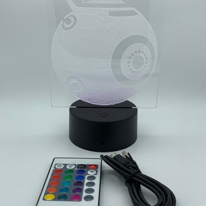 Hitchhiker's Guide to the Galaxy Heart of Gold, Engraved LED Light Desk ...