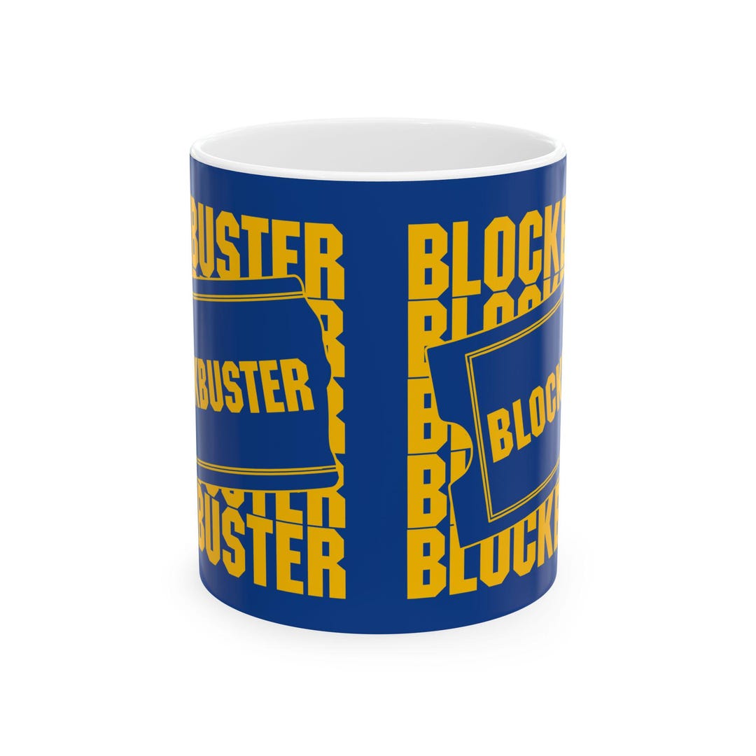 Blockbuster Logo Mug | Retro Movie Typography Ceramic Mug - Etsy