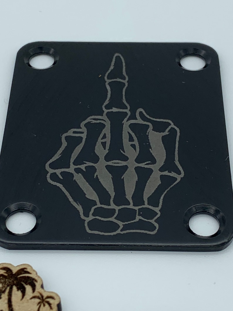 Bone Middle Finger Custom Etched Guitar Neck Plate - Etsy