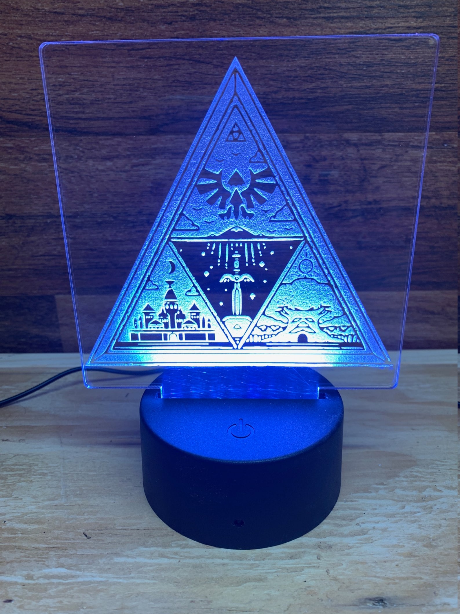 The Legend of Zelda triforce Custom Engraved LED - Etsy