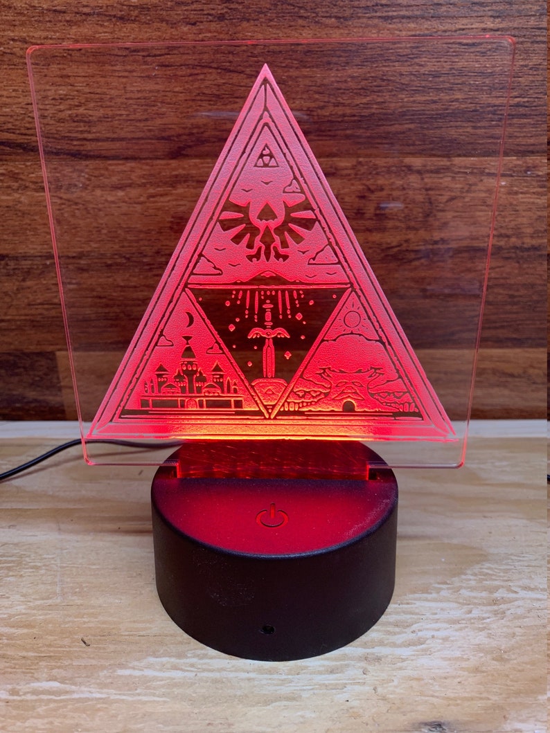 The Legend of Zelda triforce Custom Engraved LED - Etsy