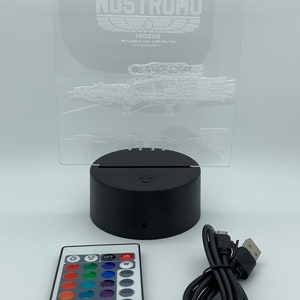 Alien USCSS Nostromo Ship, Engraved LED Light - Desk Light or Night ...