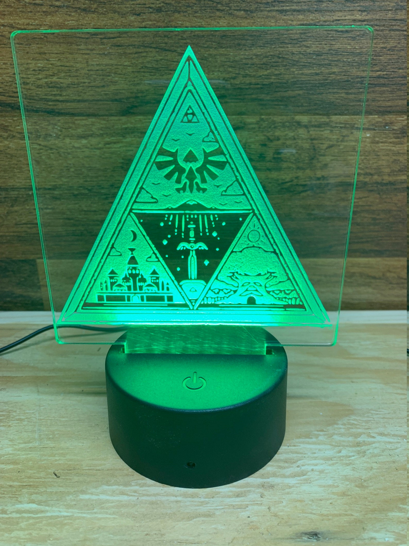 The Legend of Zelda triforce Custom Engraved LED - Etsy