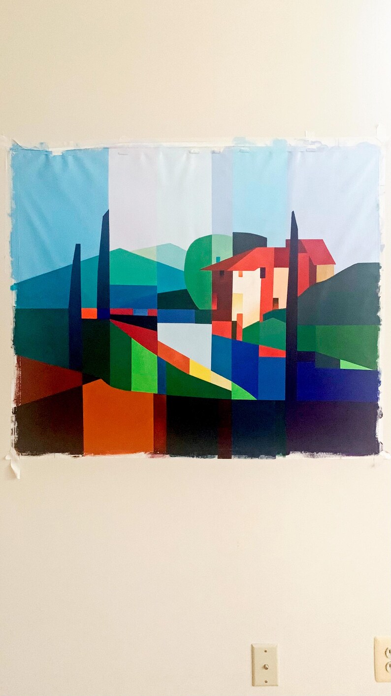 Countryside 2: 30'X 25' Beautiful Abstract Landscape Painting on ...