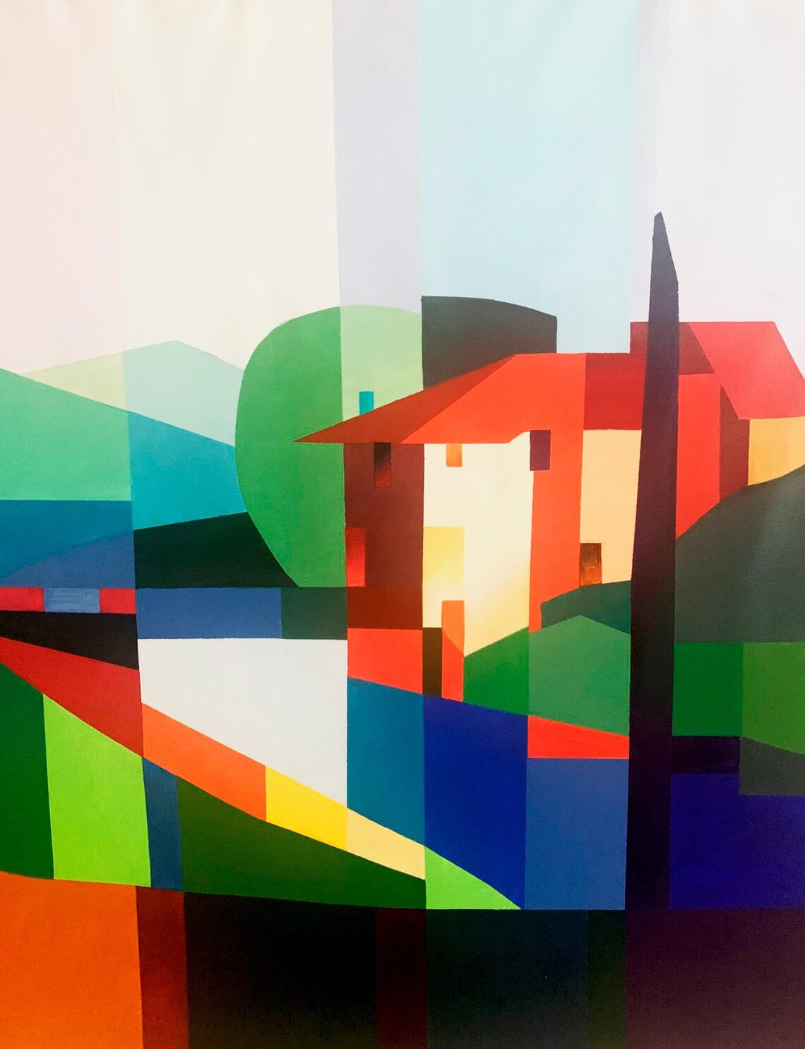 Countryside 2: 30'X 25' Beautiful Abstract Landscape Painting on ...