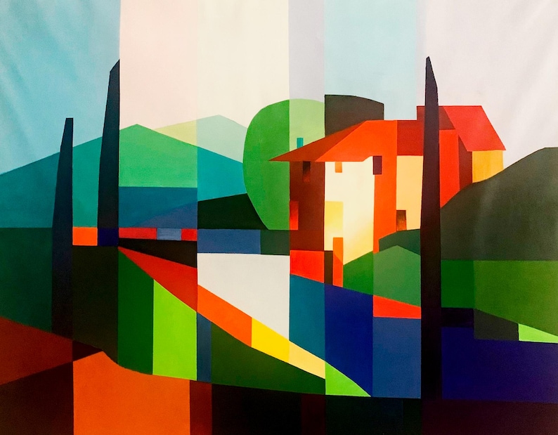 Countryside 2: 30'X 25' Beautiful Abstract Landscape Painting on ...