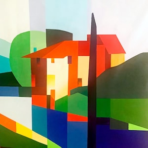 Countryside 2: 30'X 25' Beautiful Abstract Landscape Painting on ...