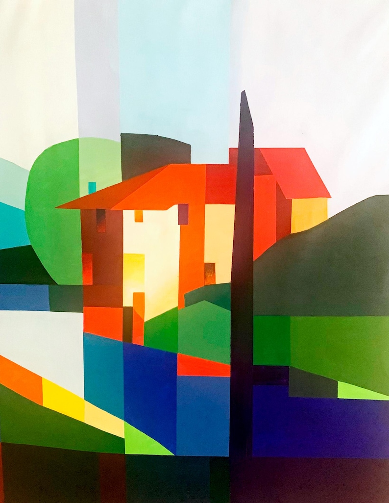 Countryside 2: 30'X 25' Beautiful Abstract Landscape Painting on ...