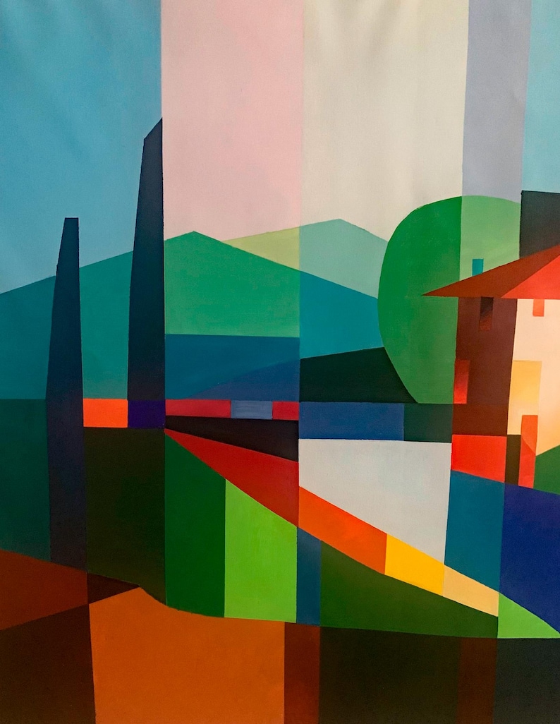 Countryside 2: 30'X 25' Beautiful Abstract Landscape Painting on ...
