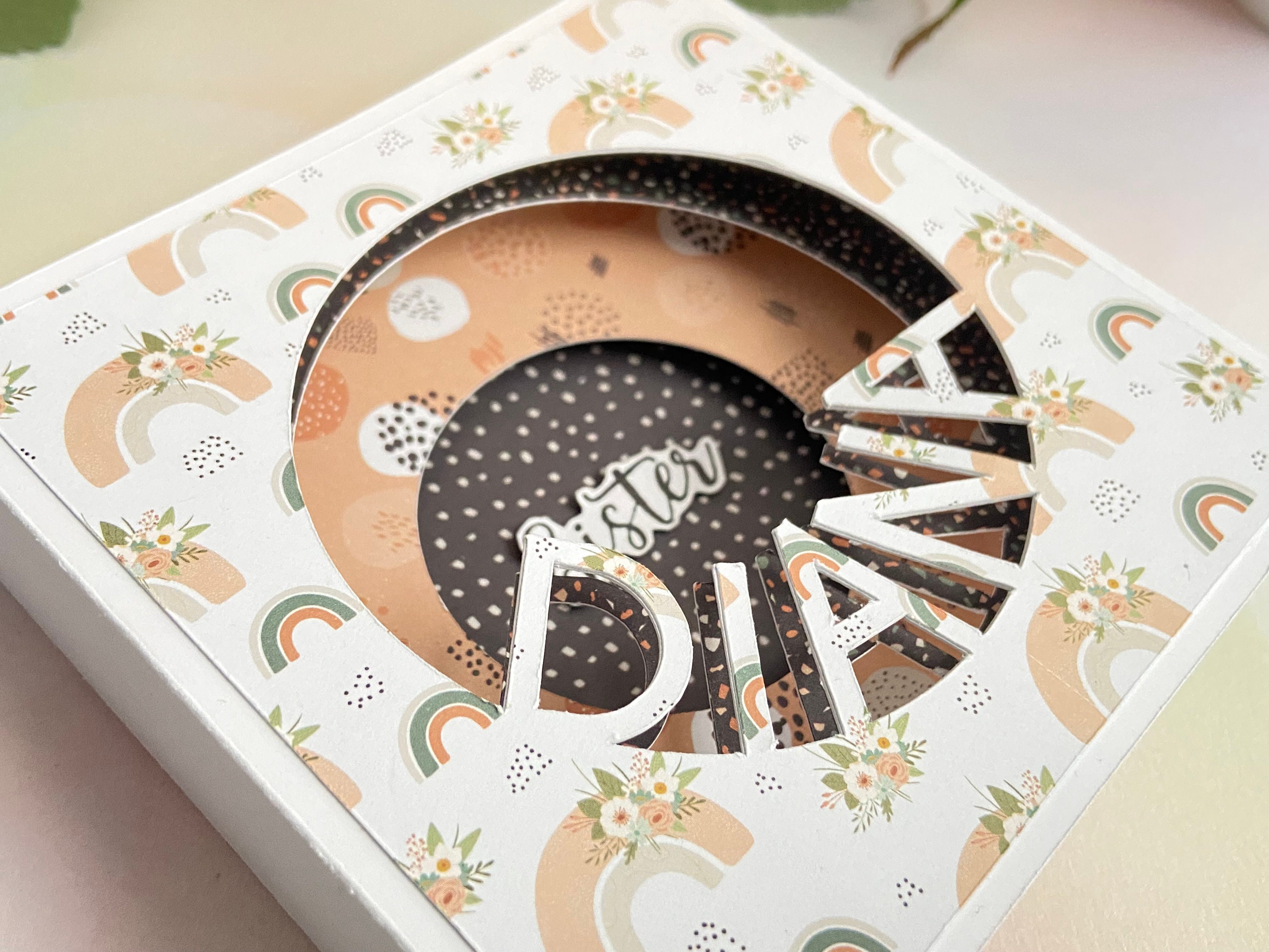 Custom Name Handmade 3D Box Card for All Occasion, 3D Birthday Card ...