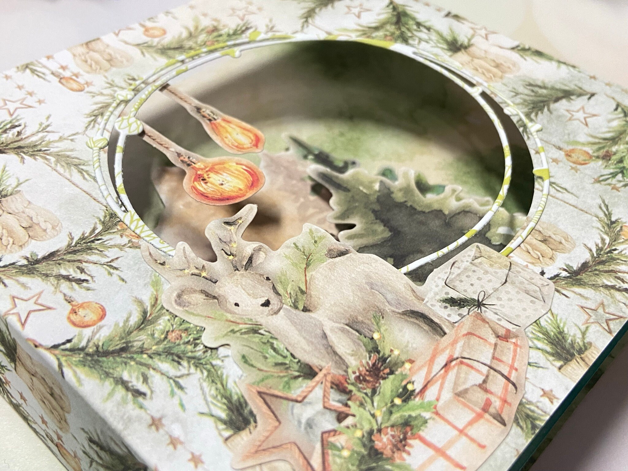 3D Box Card, Merry Christmas Card, Greeting, Handmade Card, Pop up Card ...