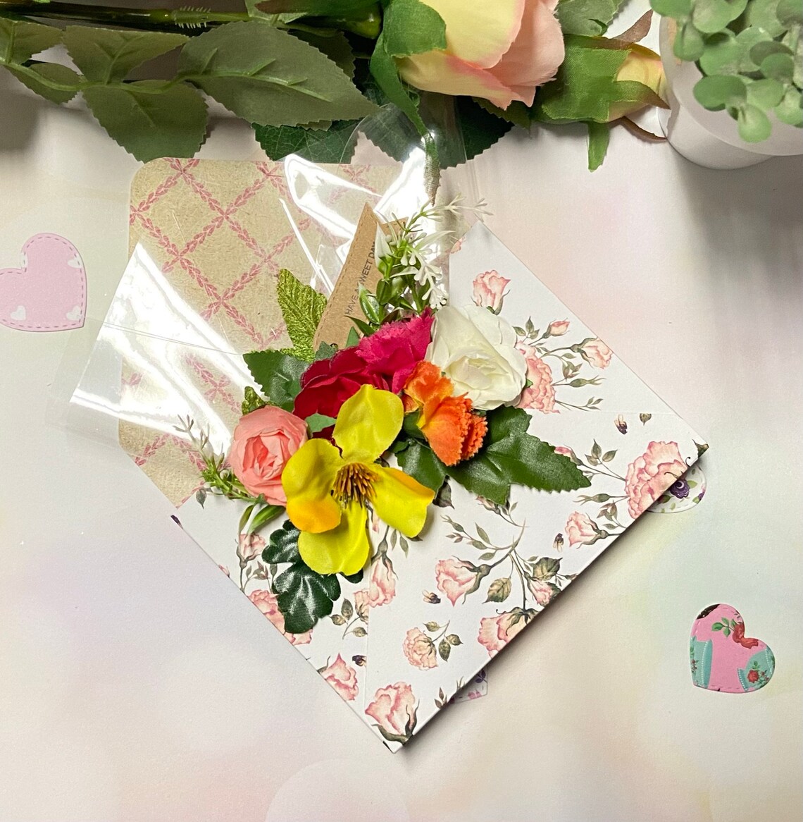 Handmade 3D Envelope Flower Box Card Mother's Day Flower - Etsy