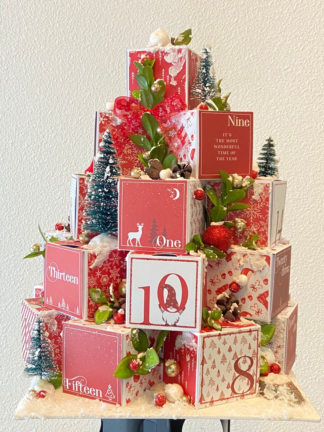 Handmade Advent Calendar Boxes Tree, Empty Advent Calendar Gift Boxes ...