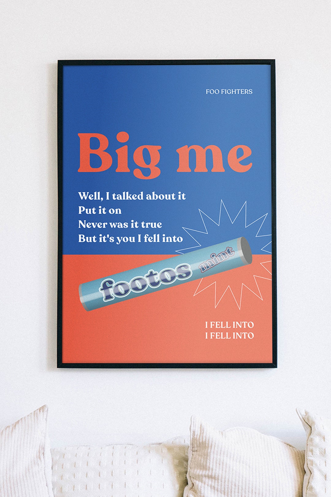 Foo Fighters - Big Me, Typographic Art, Music Wall Art Print. - Etsy UK