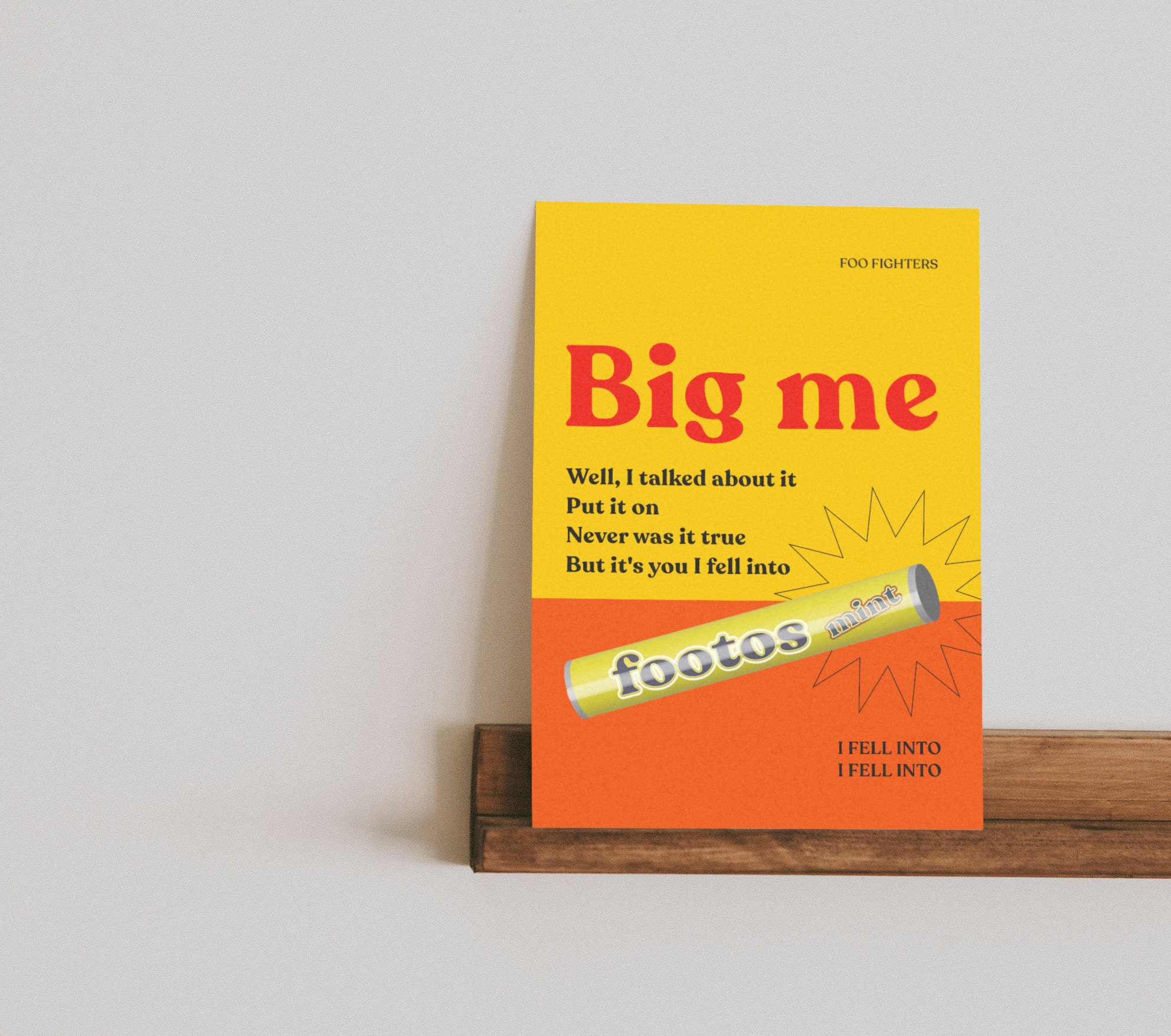 Foo Fighters - Big Me, Typographic Art, Music Wall Art Print. - Etsy UK