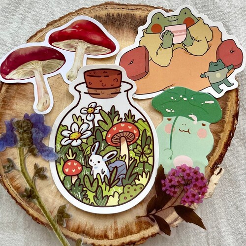 Cottagecore Stickers Vintage Mushroom Sticker Pack Bullet - Etsy
