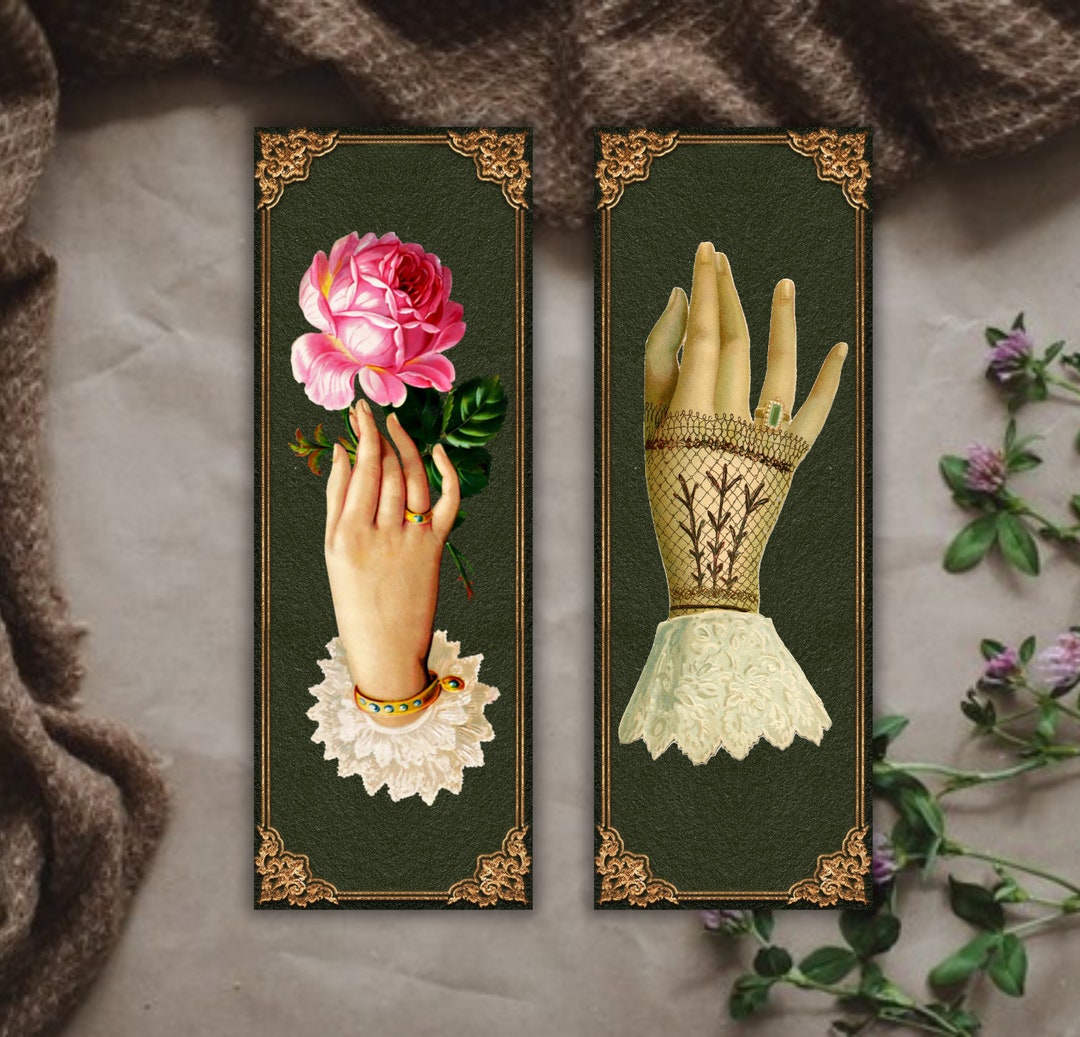 Vintage Victorian Hand Bookmarks Baroque Gothic Dark Academia Book ...