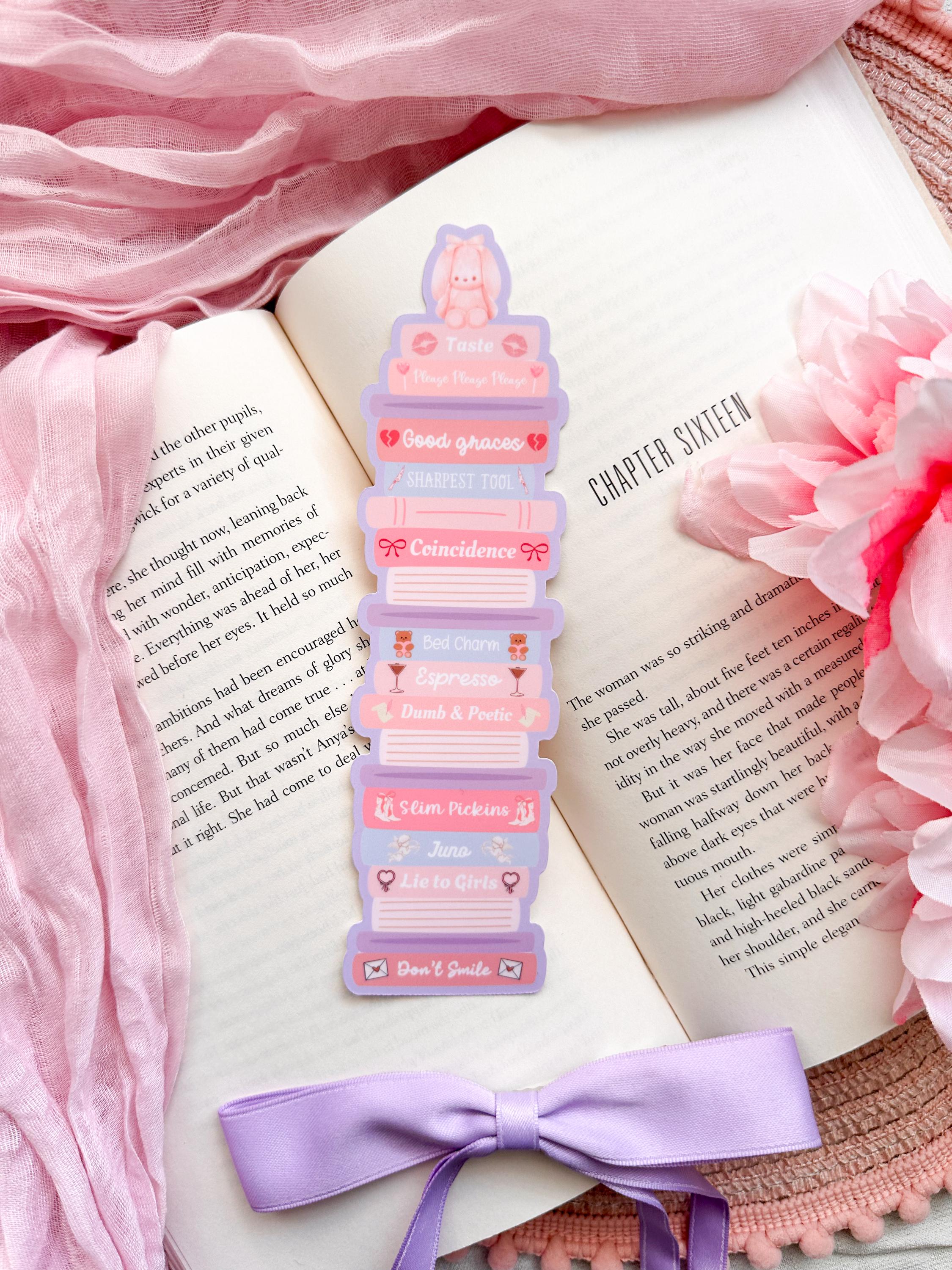 Sabrina Lyrics Book Stack Bookmark: Glossy Laminated Bookmark - Etsy